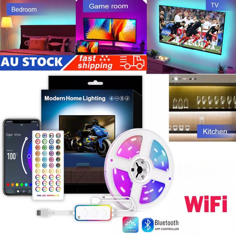 RGB Lighting TV LED Backlights USB Backlight Strip 300CM WiFi & Remote ...