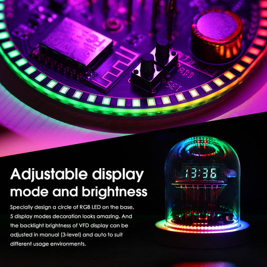 Vintage VFD Clock, WiFi RGB LED Display Nixie Tubes Clock, Mantel and ...